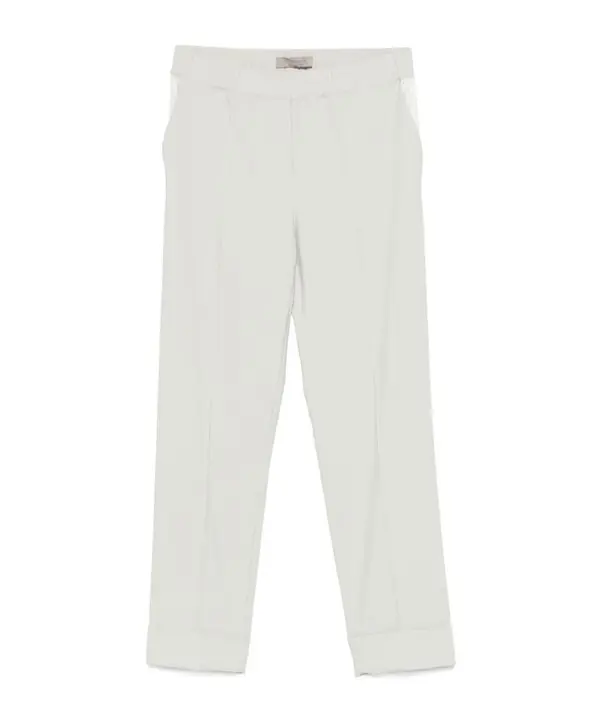 D.exterior Cropped Pants With Elastic Waist - Light Green
