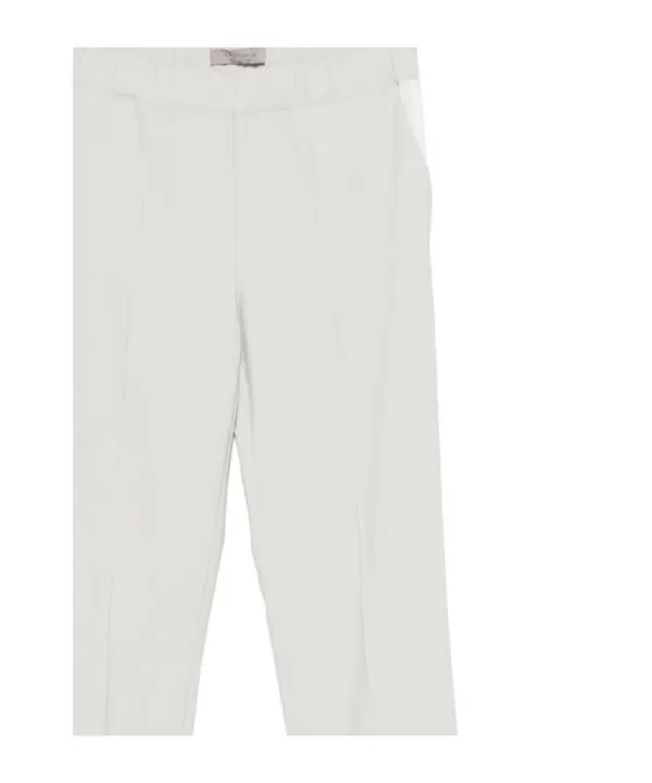 D.exterior Cropped Pants With Elastic Waist - Light Green