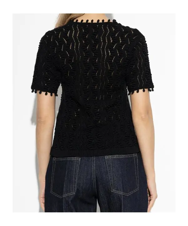 JIL SANDER Knitted Top With Decorative Trim