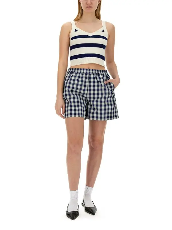 Baum Und Pferdgarten Striped V-neck Knit Top - White