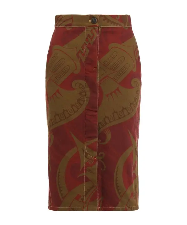 VIVIENNE WESTWOOD Graphic Printed Midi Skirt - Brown