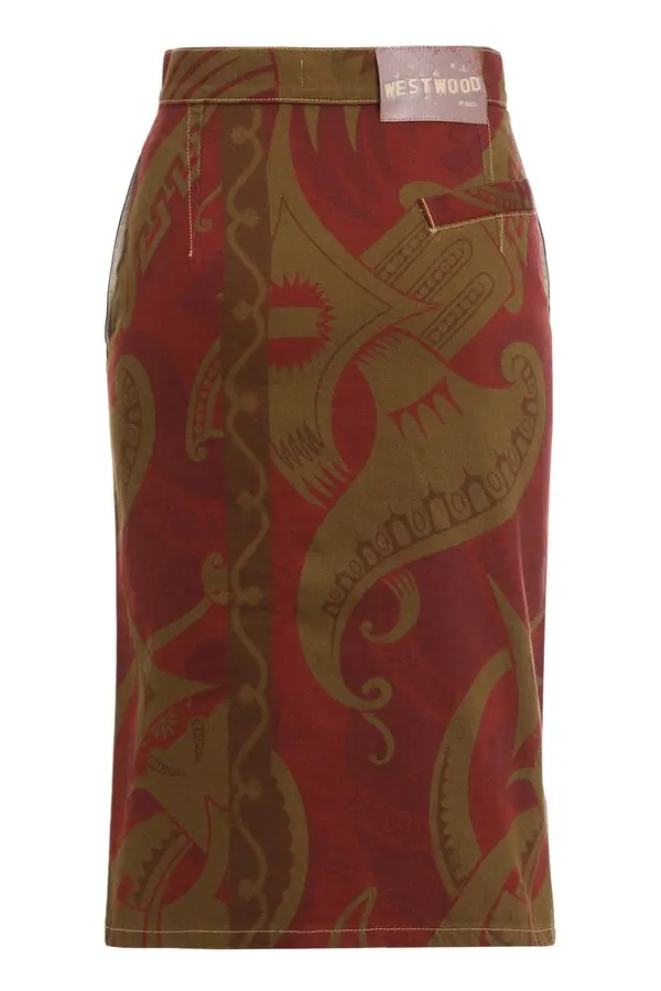 VIVIENNE WESTWOOD Graphic Printed Midi Skirt - Brown