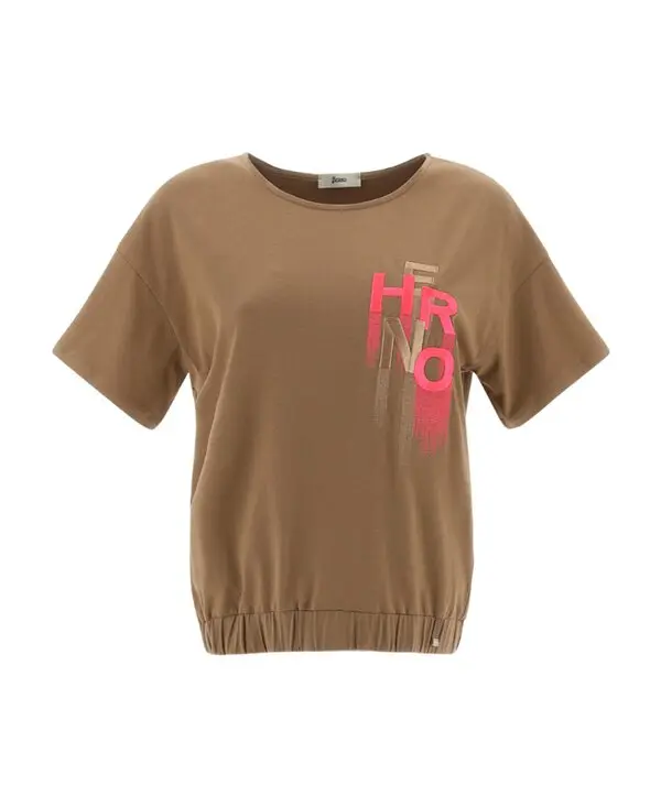 Herno Logo Embroidered Round Neck T-shirt