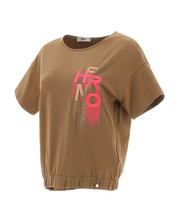 Herno Logo Embroidered Round Neck T-shirt