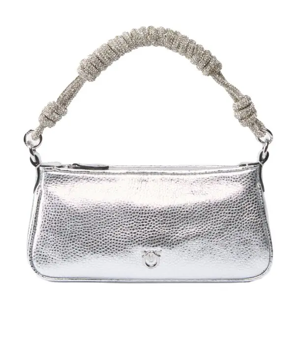 Pinko Mini Half Moon Baguette Small Handbag - Gray