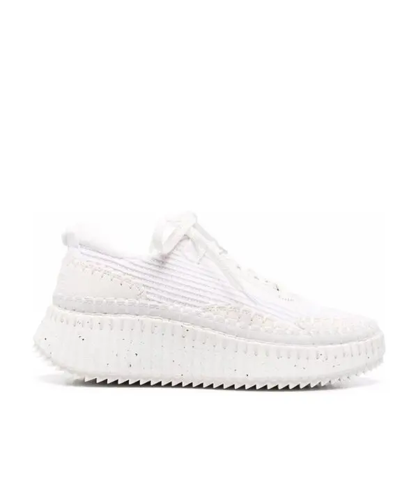 Chloé Nama Lace-up Sneakers - White