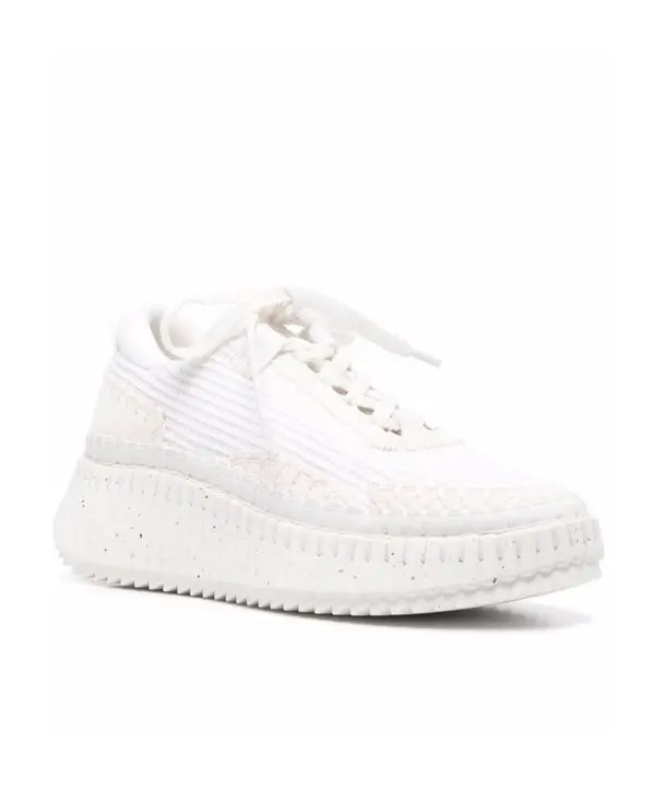 Chloé Nama Lace-up Sneakers - White