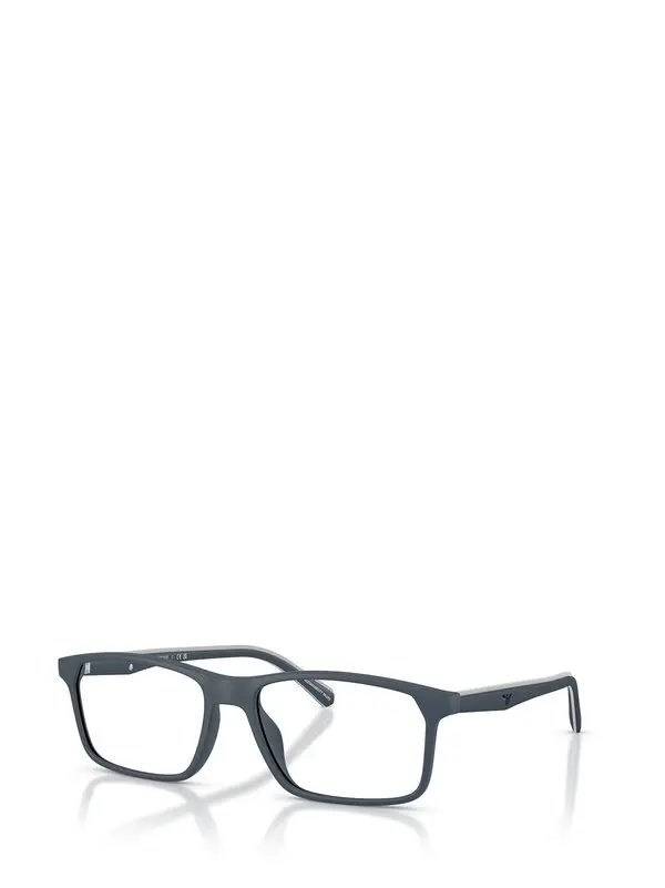Emporio Armani Rectangular Frame Full Rim Eyeglasses - Gray