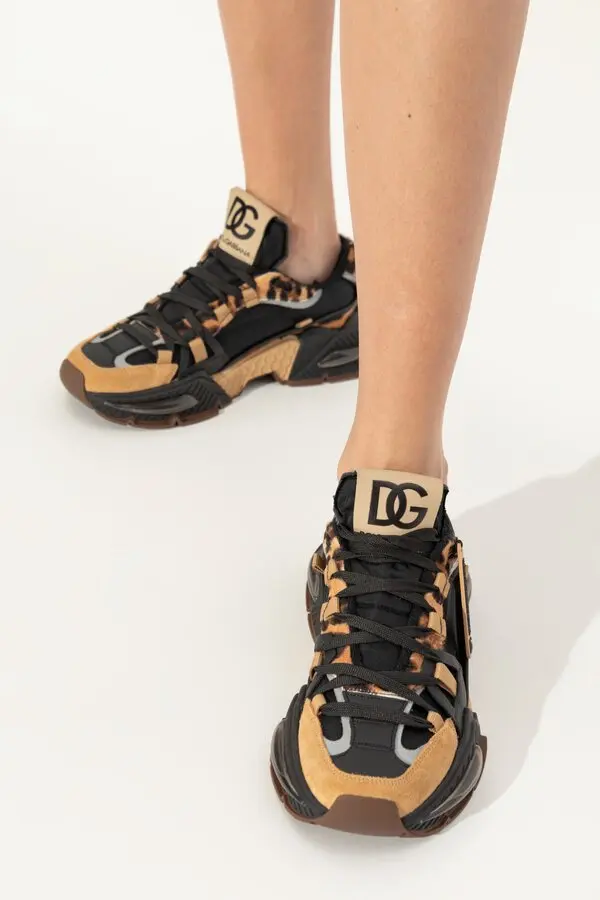 Dolce & Gabbana Airmaster Low-top Sneakers With Leopard Print