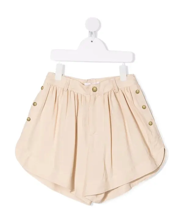 Chloé Decorative Button Ruched Detail Shorts