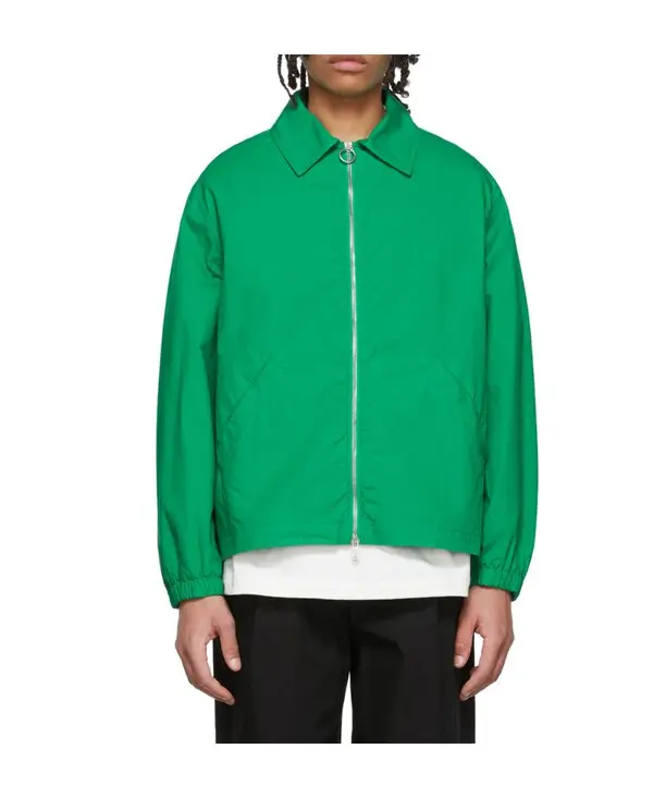 JIL SANDER Zip-up Cotton Jacket - Green