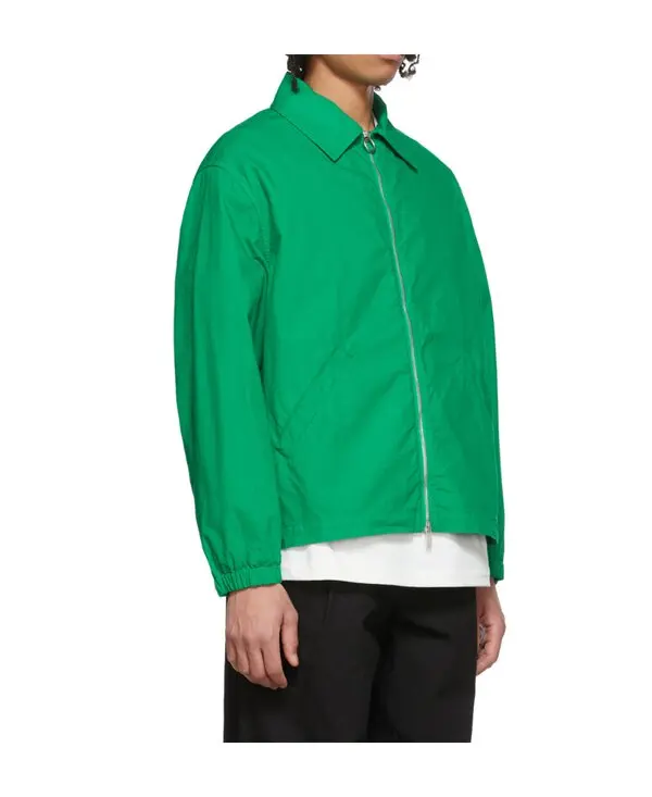 JIL SANDER Zip-up Cotton Jacket - Green