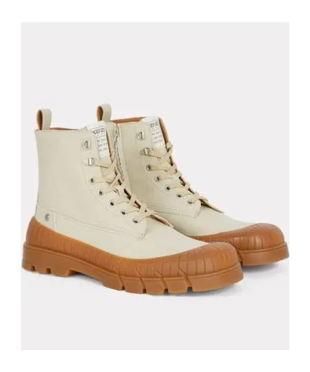 Kenzo Gobi Canvas Lace-up Boots - Light Brown