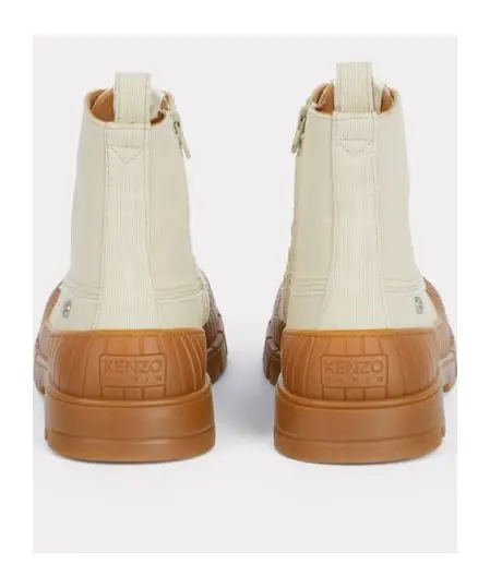 Kenzo Gobi Canvas Lace-up Boots - Light Brown