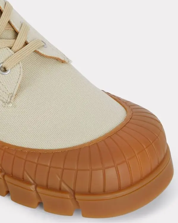 Kenzo Gobi Canvas Lace-up Boots - Light Brown