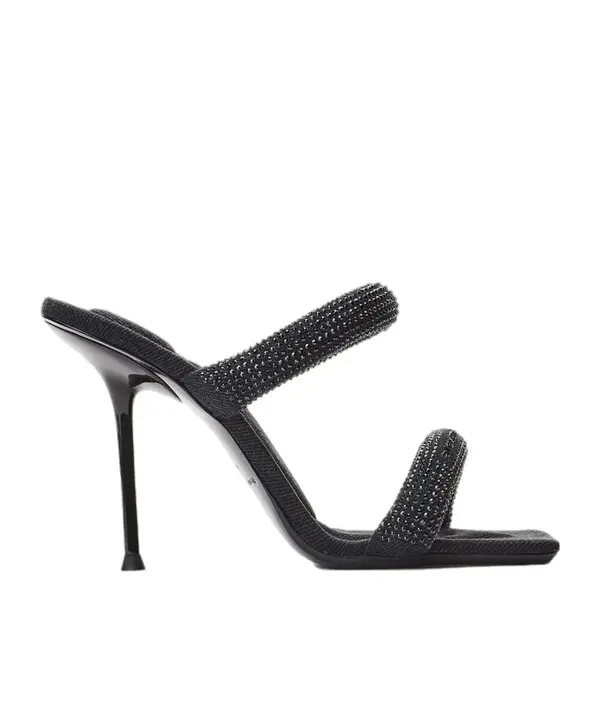 Alexander Wang Julie Embellished Heeled Sandals - Washed Black