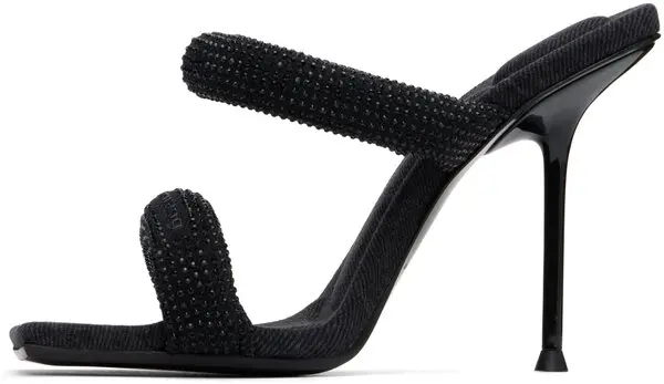 Alexander Wang Julie Embellished Heeled Sandals - Washed Black