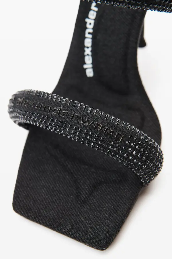 Alexander Wang Julie Embellished Heeled Sandals - Washed Black