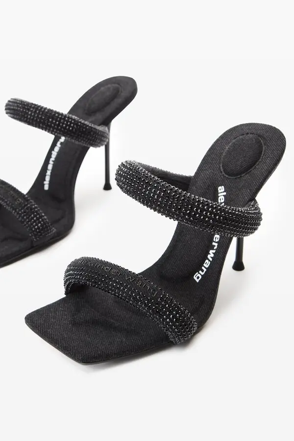Alexander Wang Julie Embellished Heeled Sandals - Washed Black