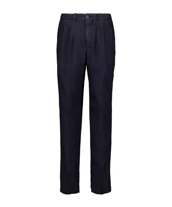 Boglioli Belt Loop Trousers With Double Pleats - Navy Blue