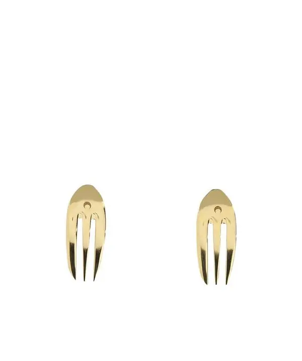 MARINE SERRE Reassembled Cutlery Clip-on Earrings - Yellow