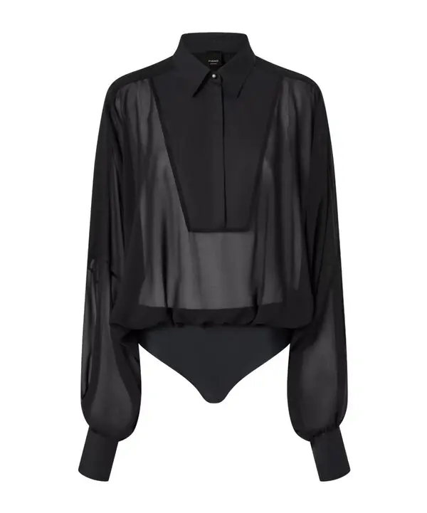 Pinko Button-down Semi-sheer Bodysuit