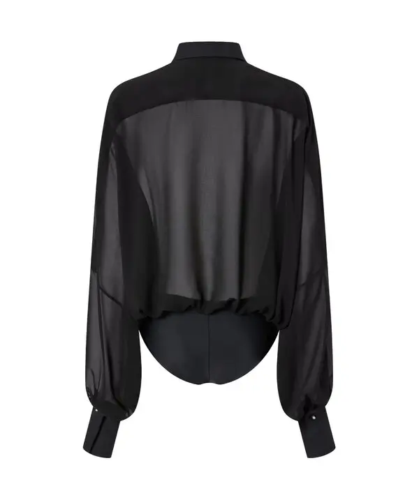 Pinko Button-down Semi-sheer Bodysuit