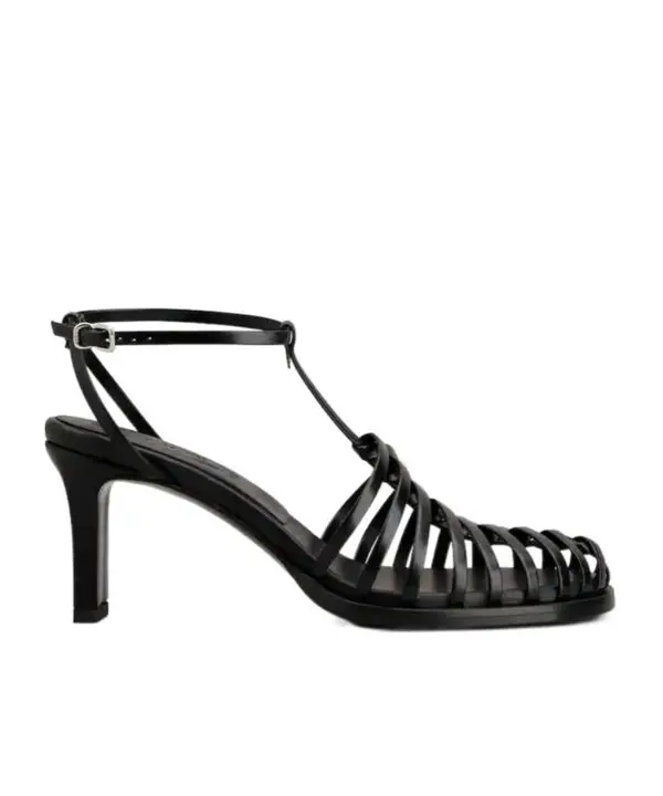 TOD'S Woven Leather Heeled Sandals With Adjustable T-strap