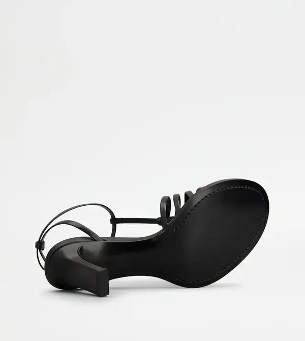 TOD'S Woven Leather Heeled Sandals With Adjustable T-strap