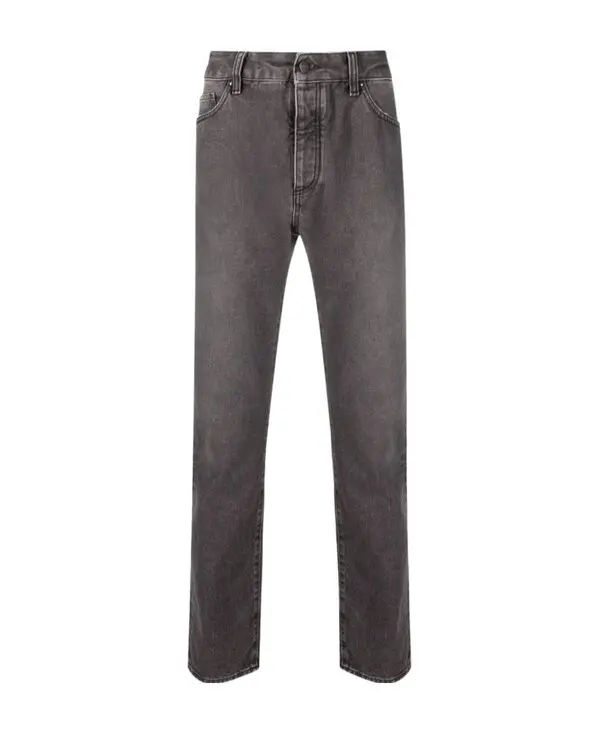 Palm Angels Straight Leg Jeans With Logo Detail