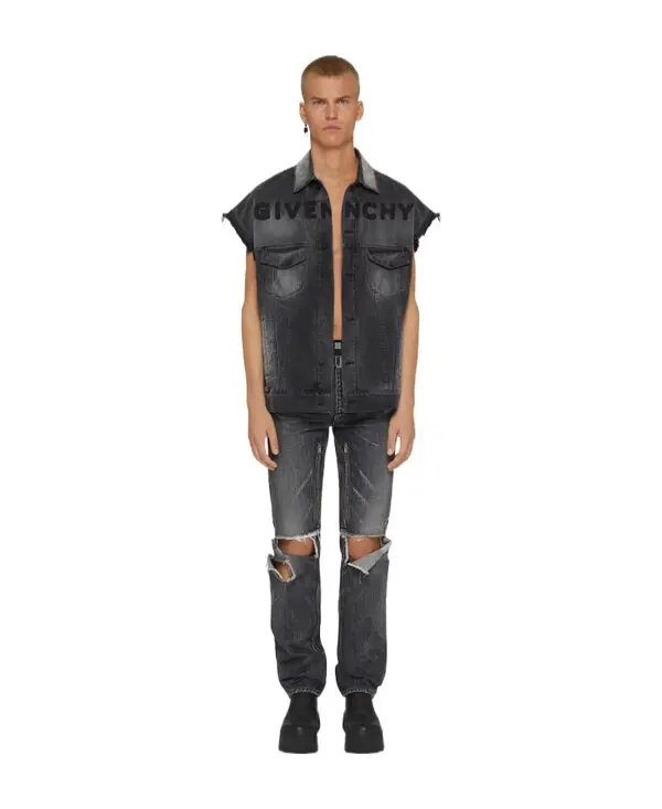 Givenchy Distressed Denim Straight Leg Jeans