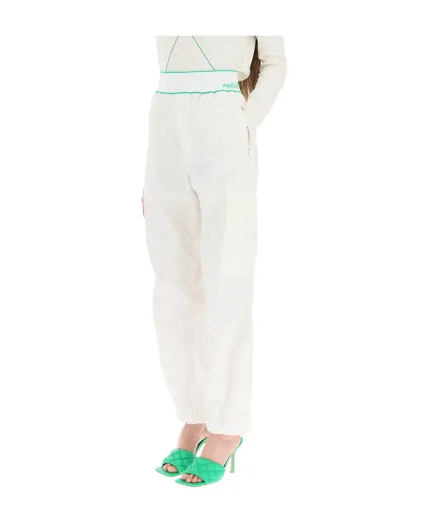 Bottega Veneta Logo Inlaid Flower Loose Fit Pants