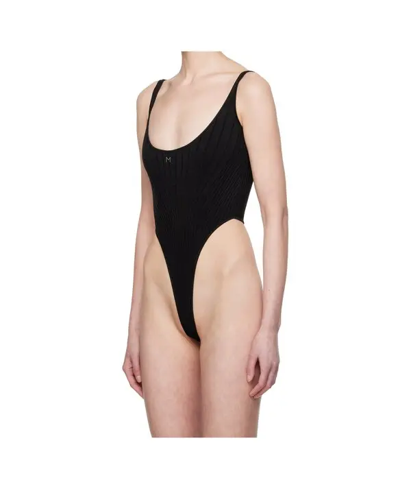 MUGLER Ribbed Knit Romper