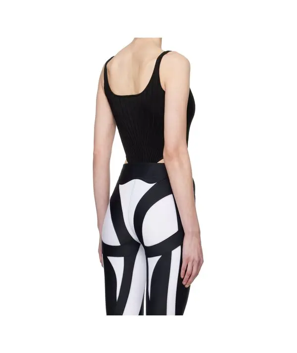MUGLER Ribbed Knit Romper