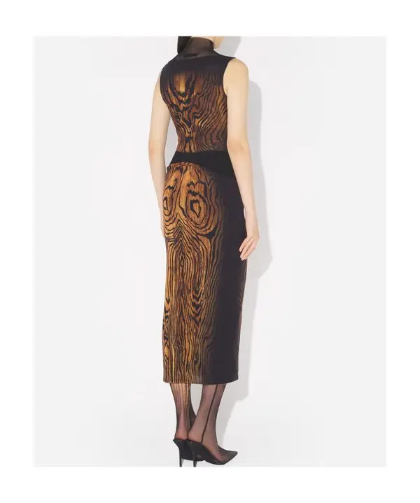 JEAN PAUL GAULTIER Sleeveless High-neck Wood-print Top
