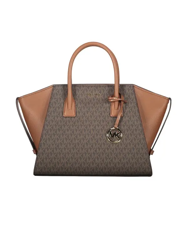 Michael Kors Logo Satchel Tote Bag - Brown