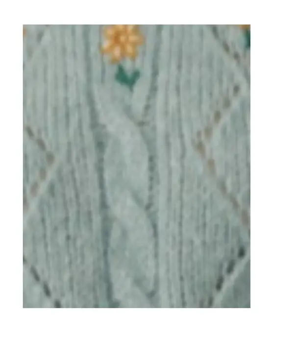Alessandra Rich Floral Embroidery Cable-knit Jumper