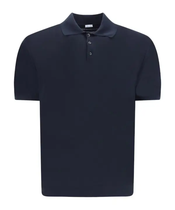 Malo Fine-knit Cotton Polo Shirt - Black