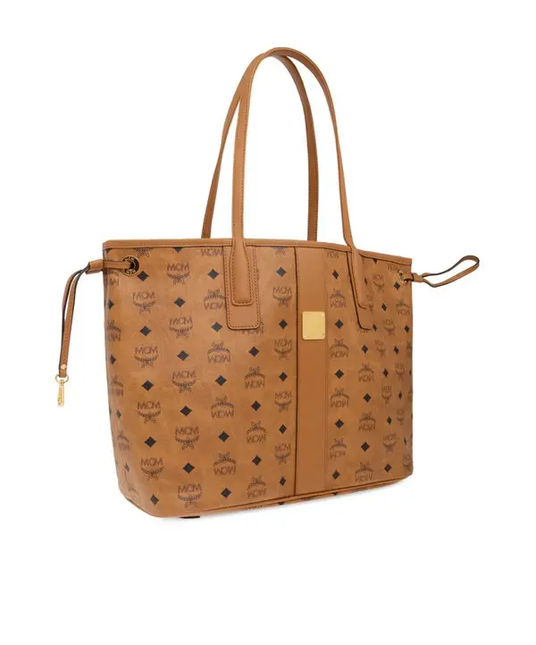Mcm Printed Logo Tote Bag