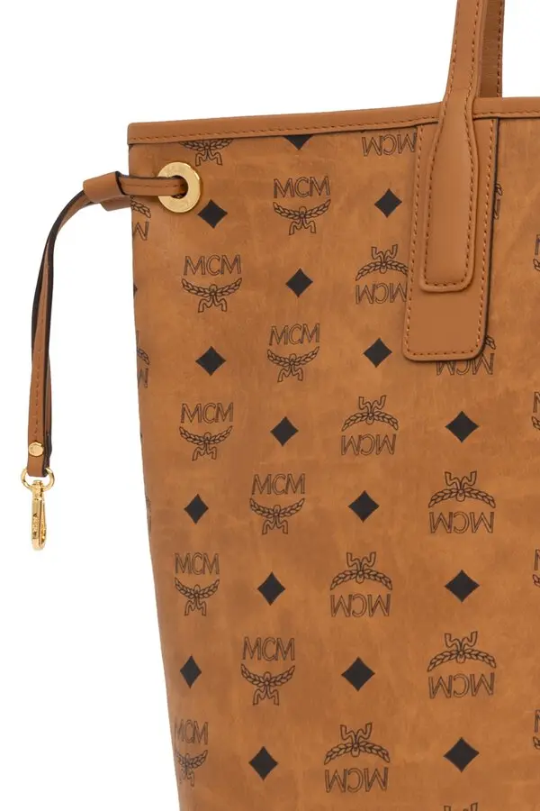 Mcm Printed Logo Tote Bag