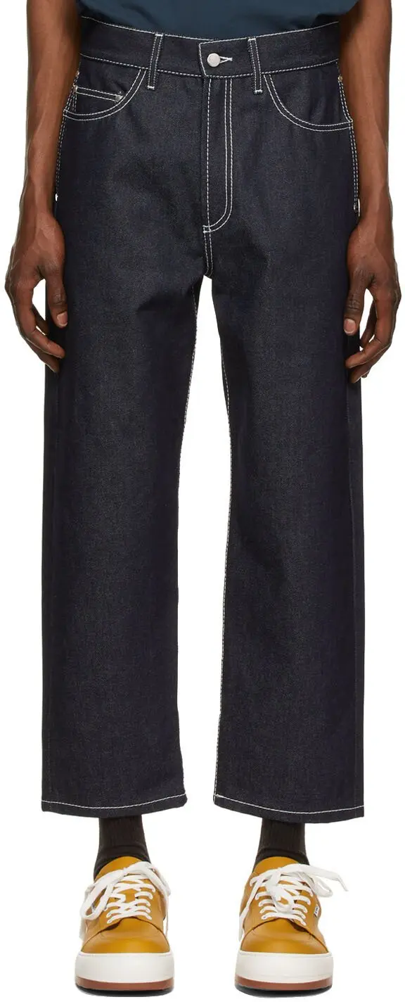 Sunnei Contrast Stitching Jeans - Black