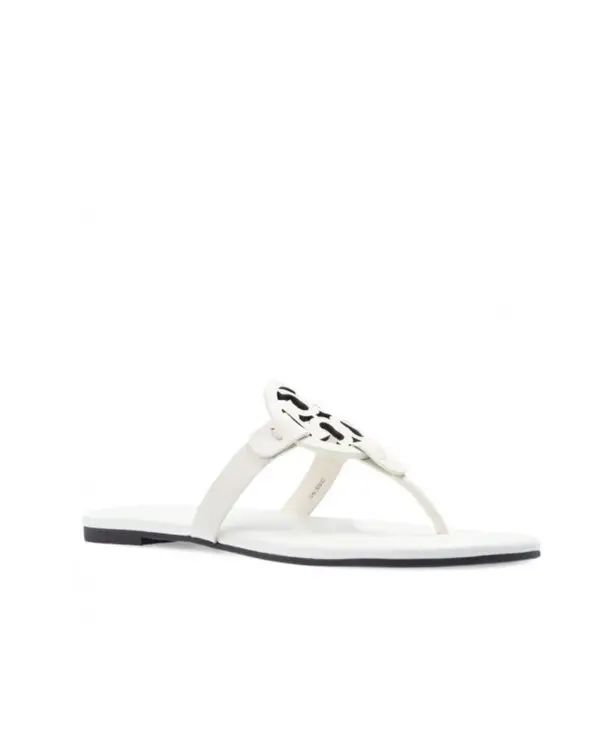 Tory Burch Miller Logo Plaque Sandals - White