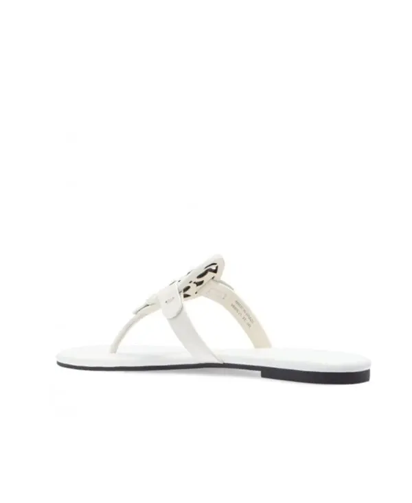 Tory Burch Miller Logo Plaque Sandals - White