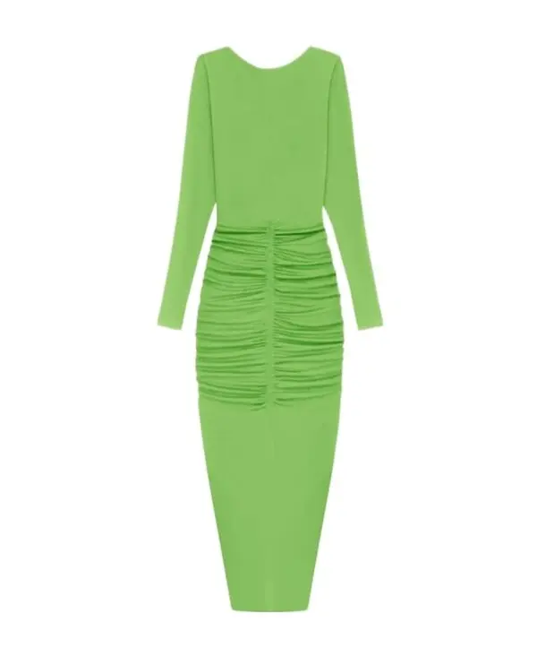 Givenchy Long Sleeve Ruched Evening Dress In Matte Viscose Jersey