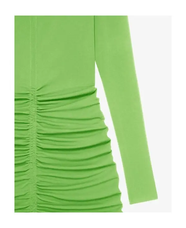 Givenchy Long Sleeve Ruched Evening Dress In Matte Viscose Jersey