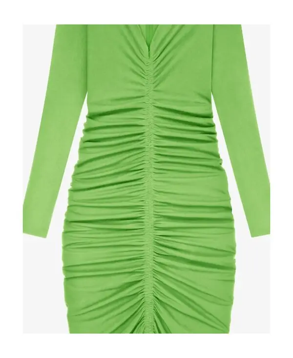 Givenchy Long Sleeve Ruched Evening Dress In Matte Viscose Jersey