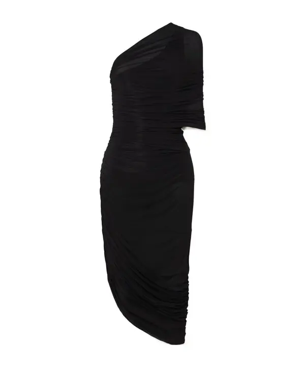 Magda Butrym One-shoulder Asymmetrical Pleated Dress