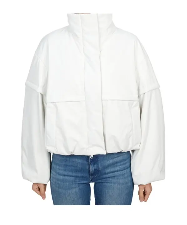 Max Mara Long-sleeved Cotton-padded Jacket - White