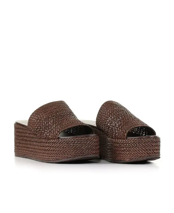 Casadei Twiga Woven Platform Sandals