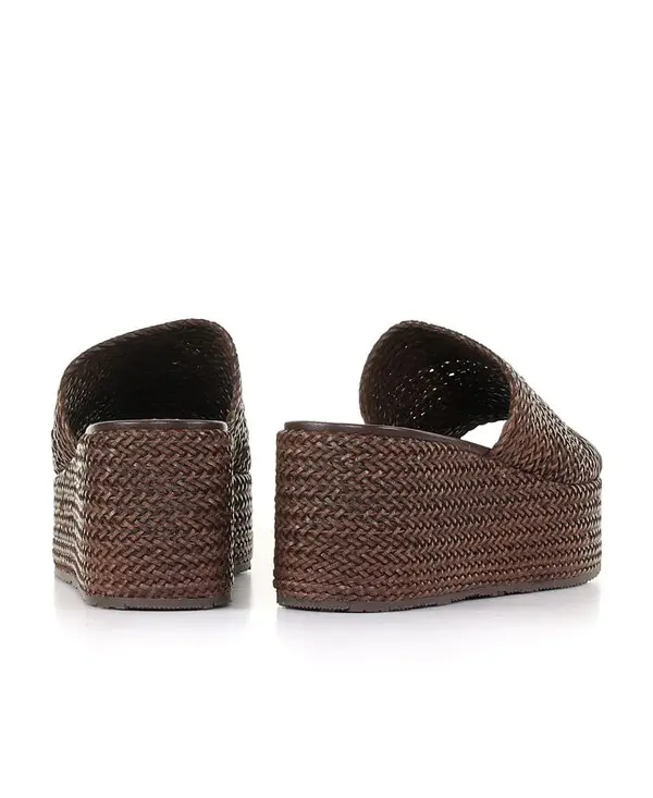 Casadei Twiga Woven Platform Sandals
